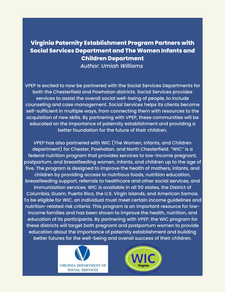 May 2023 Newsletter - Virginia Paternity Establishment Program